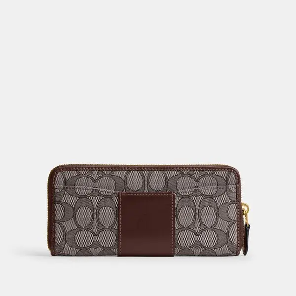 Coach Essential Slim Accordion Zip Wallet In Signature Jacquard